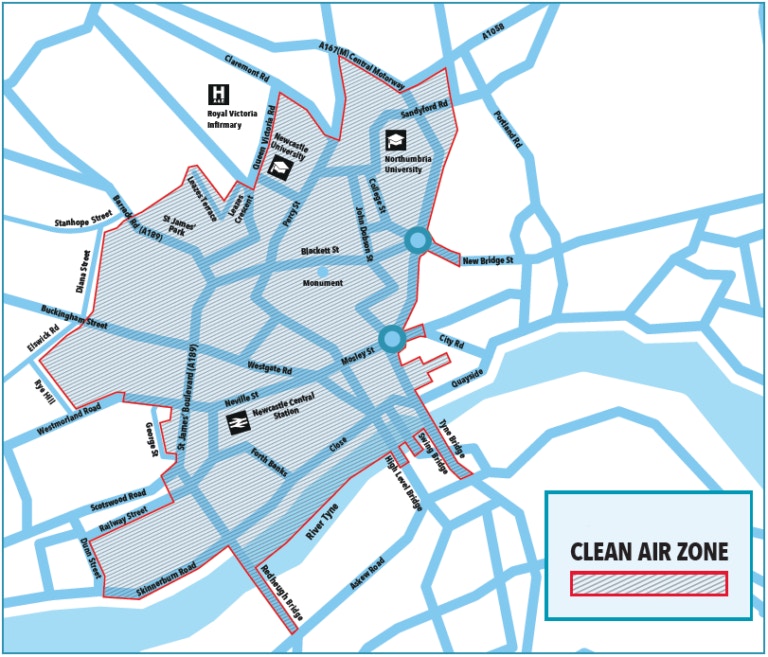 Newcastle Clean Air Zone - The Ultimate Guide | Motorway