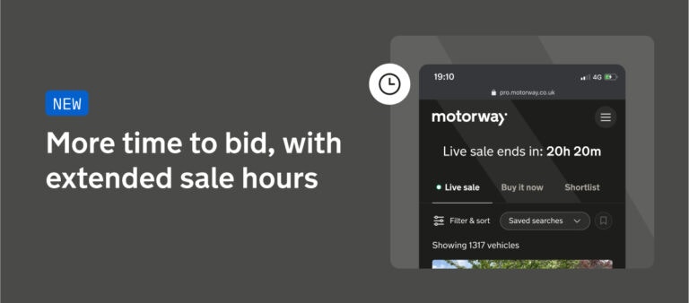 Motorway extend their daily live sale times | Motorway